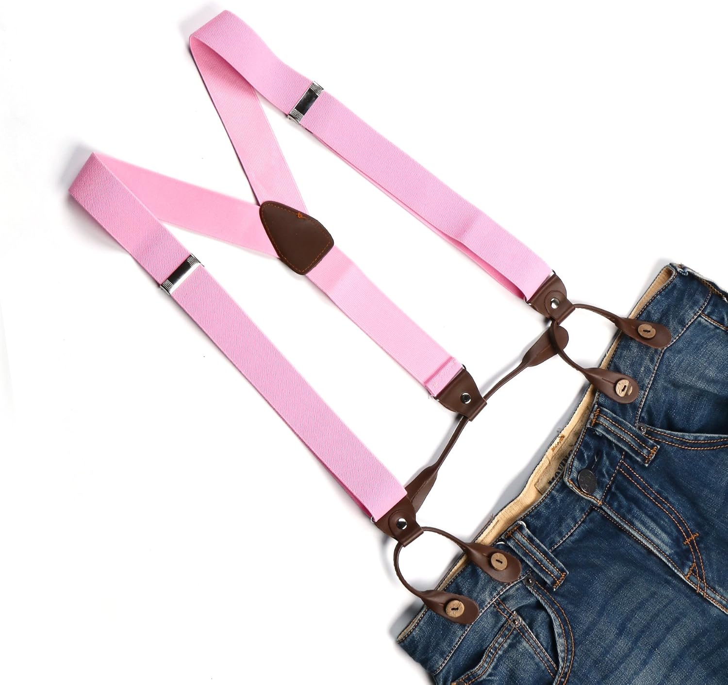 Enwis Mens Suspenders Braces Polyester Elastic Button Holes Solid Pink enwis-mens-suspenders-braces-polyester-elastic-button-holes-solid-pink