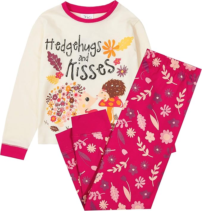 Kids Girls Pyjama Set Long Sleeve 100% Cotton Novelty Age 2-6 Years ...
