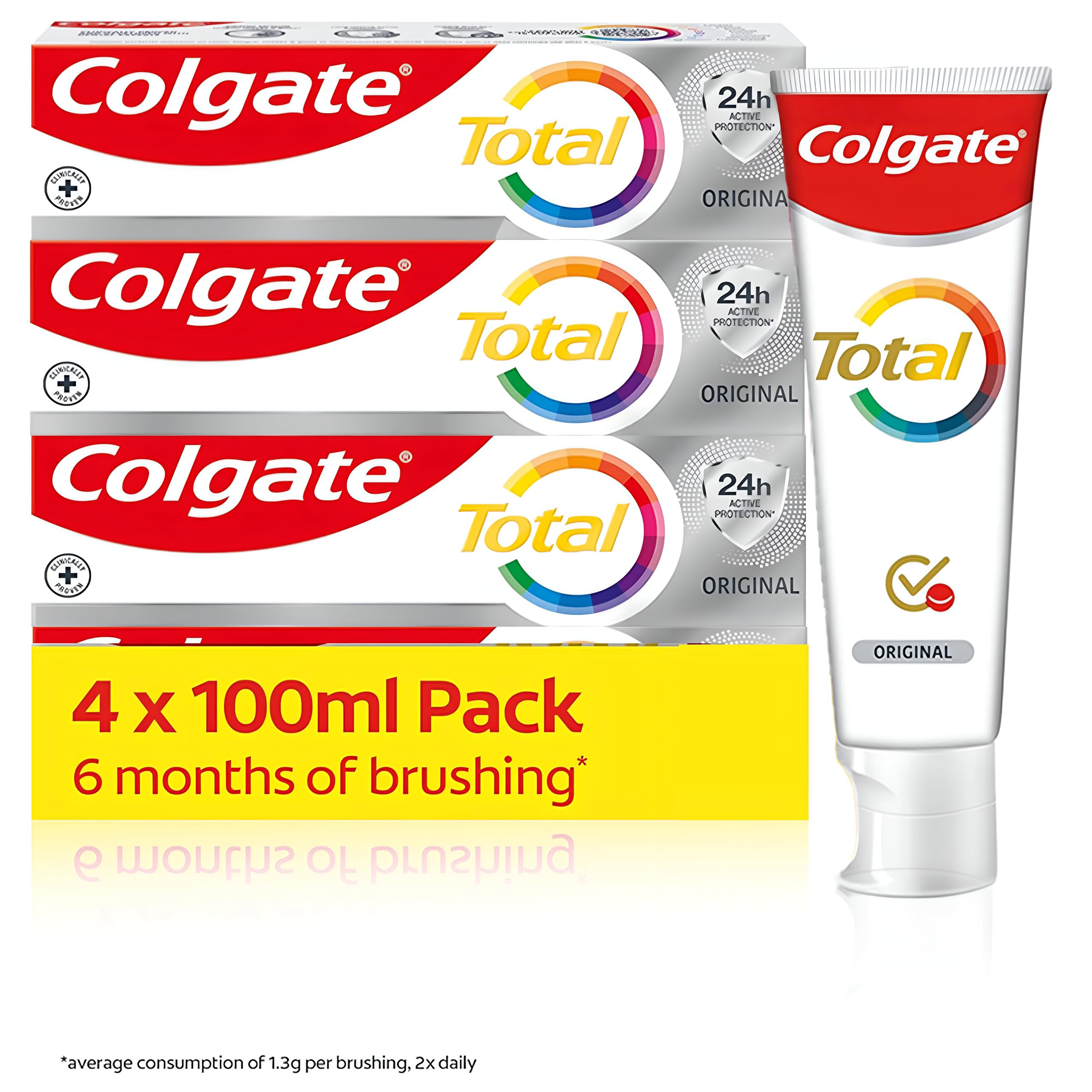 Mua Colgate Total Original Toothpaste 4x100ml - Stronger 24-hour bacterial defence* - Unique ...