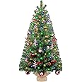 Amazon.com: 4ft Pre-lit Artificial Christmas Tree with 100 LED Lights,Vlorart Tabletop Christmas ...