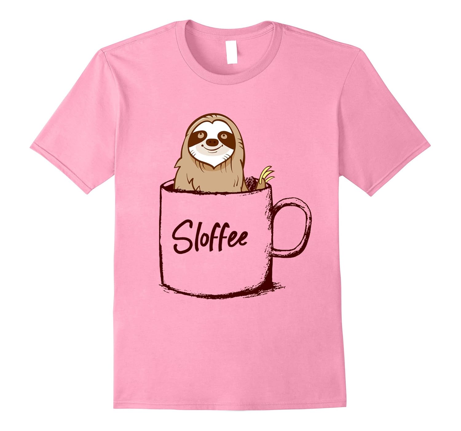 Sloffee Sloth Coffee T-Shirt Cute Sloth Graphic T-Shirt-CD – Canditee