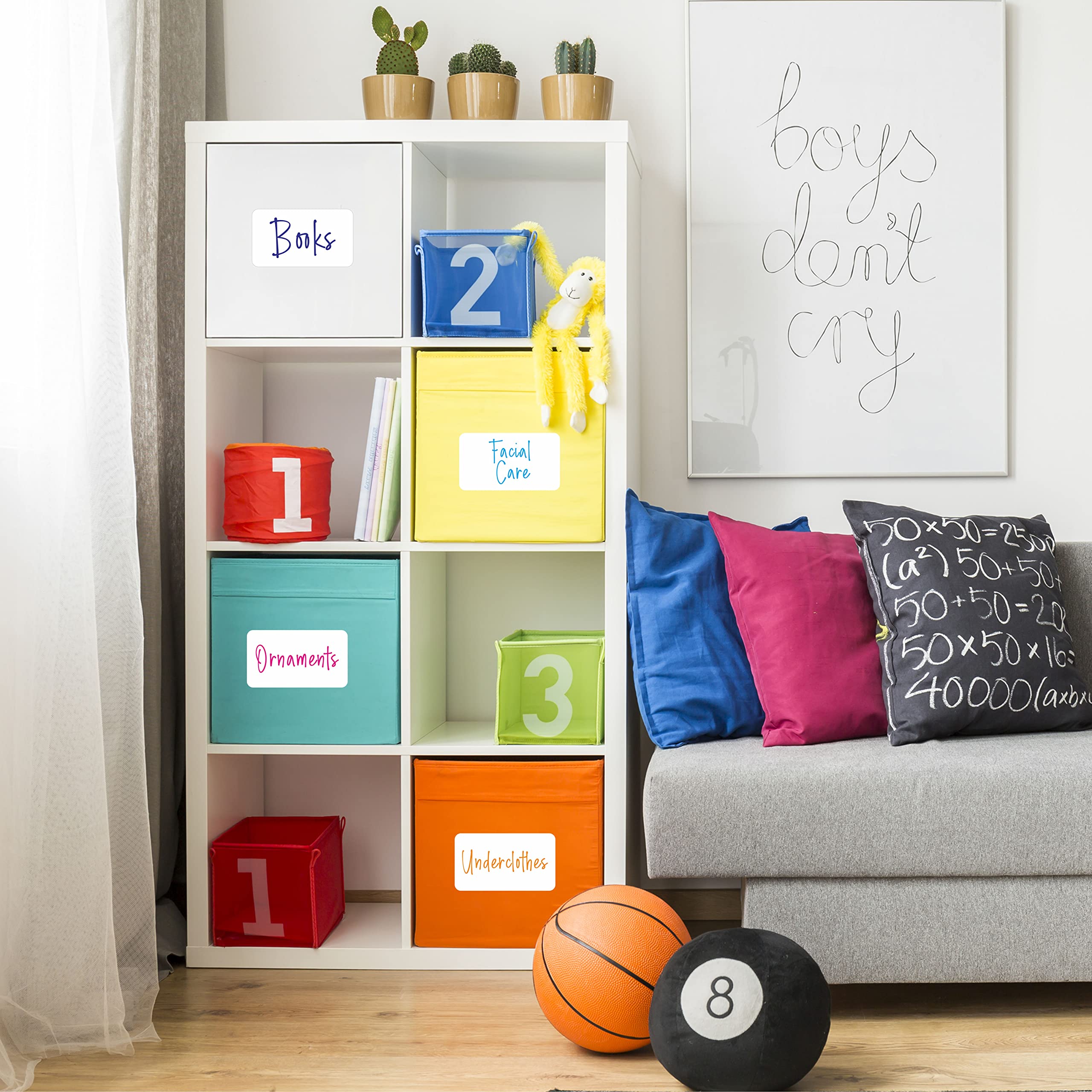 500 Blank Labels, Rectangular Color Code Label With Perforation Line ...