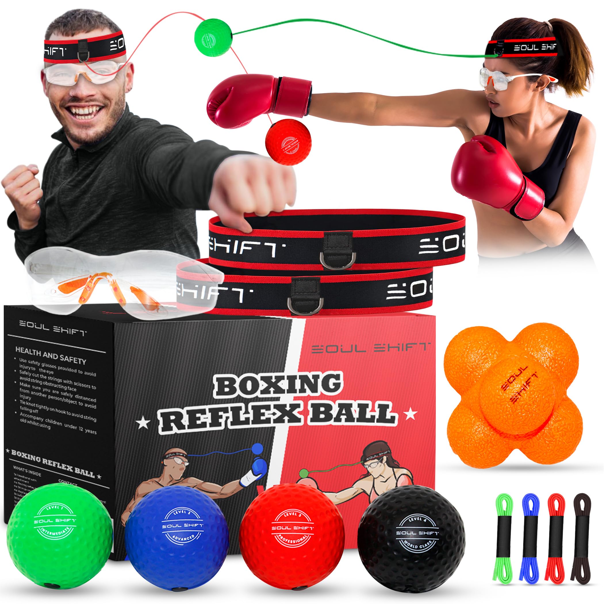 Mua 4 X Boxing Reflex Balls 2 x Headbands - Reaction Ball - Safety ...