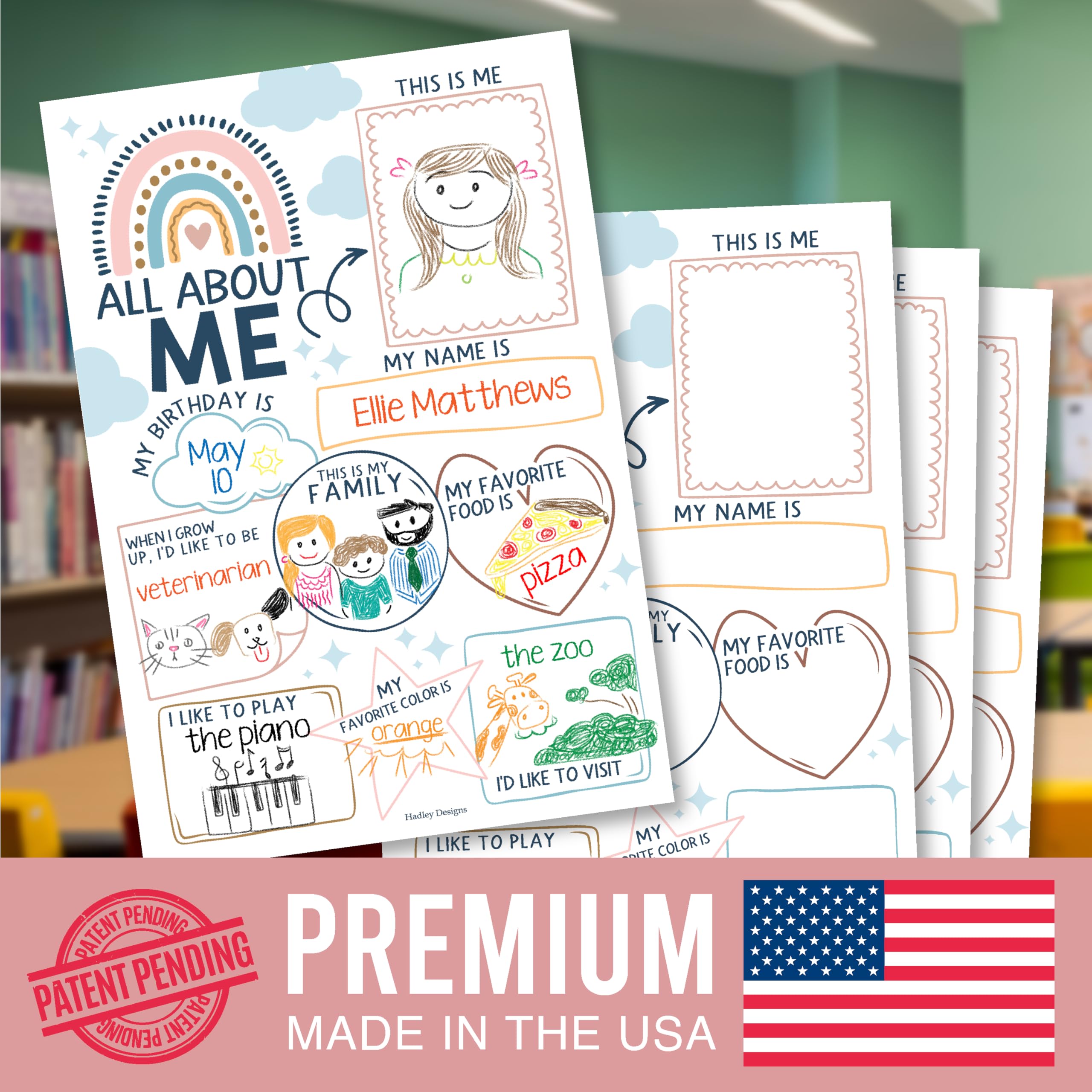 Mua Hadley Designs 20 Boho Read All About Me Posters For Elementary ...