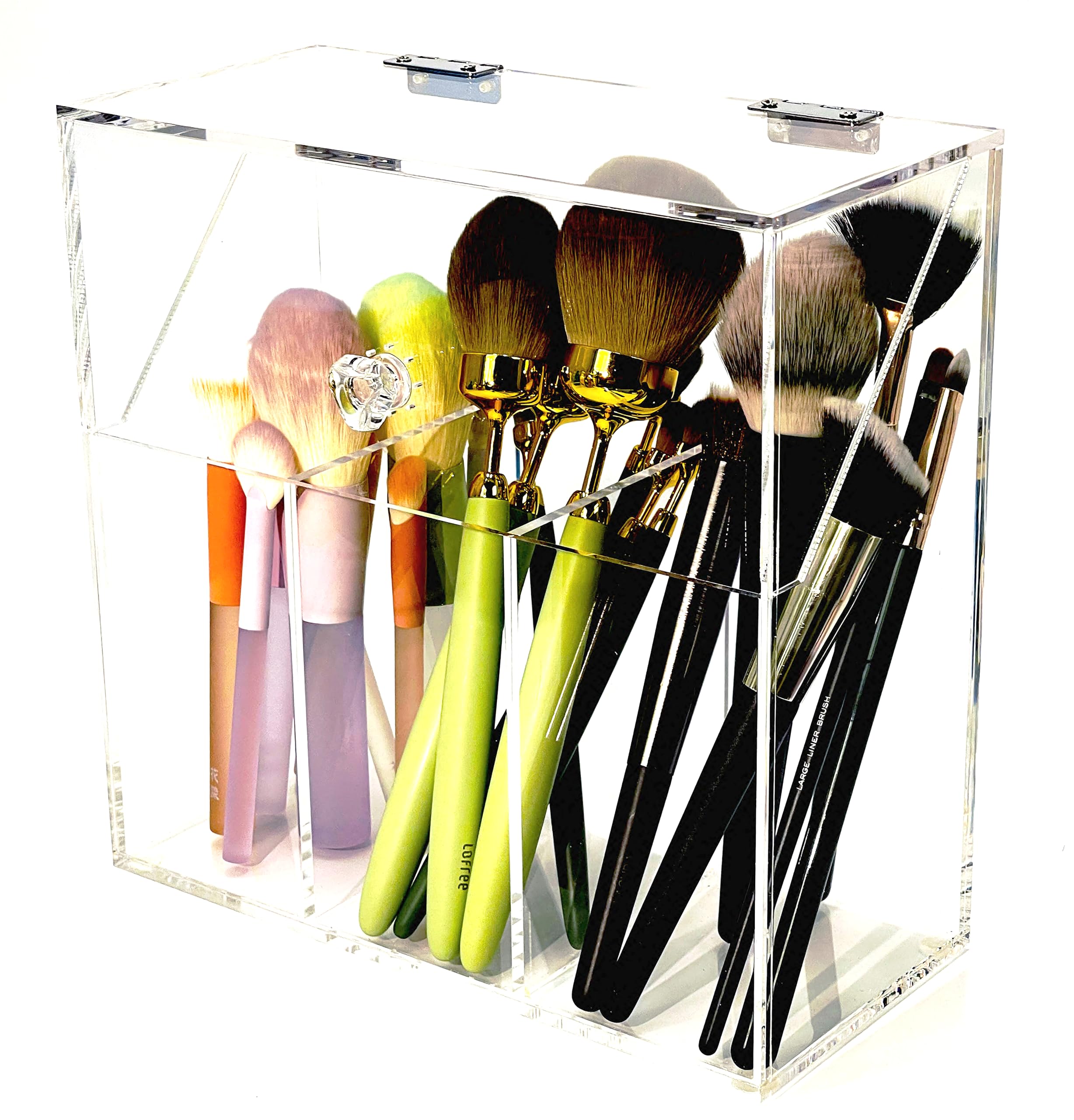 VASERDDY Acrylic Makeup Organizer,Clear Cosmetic Brush Storage Box With ...
