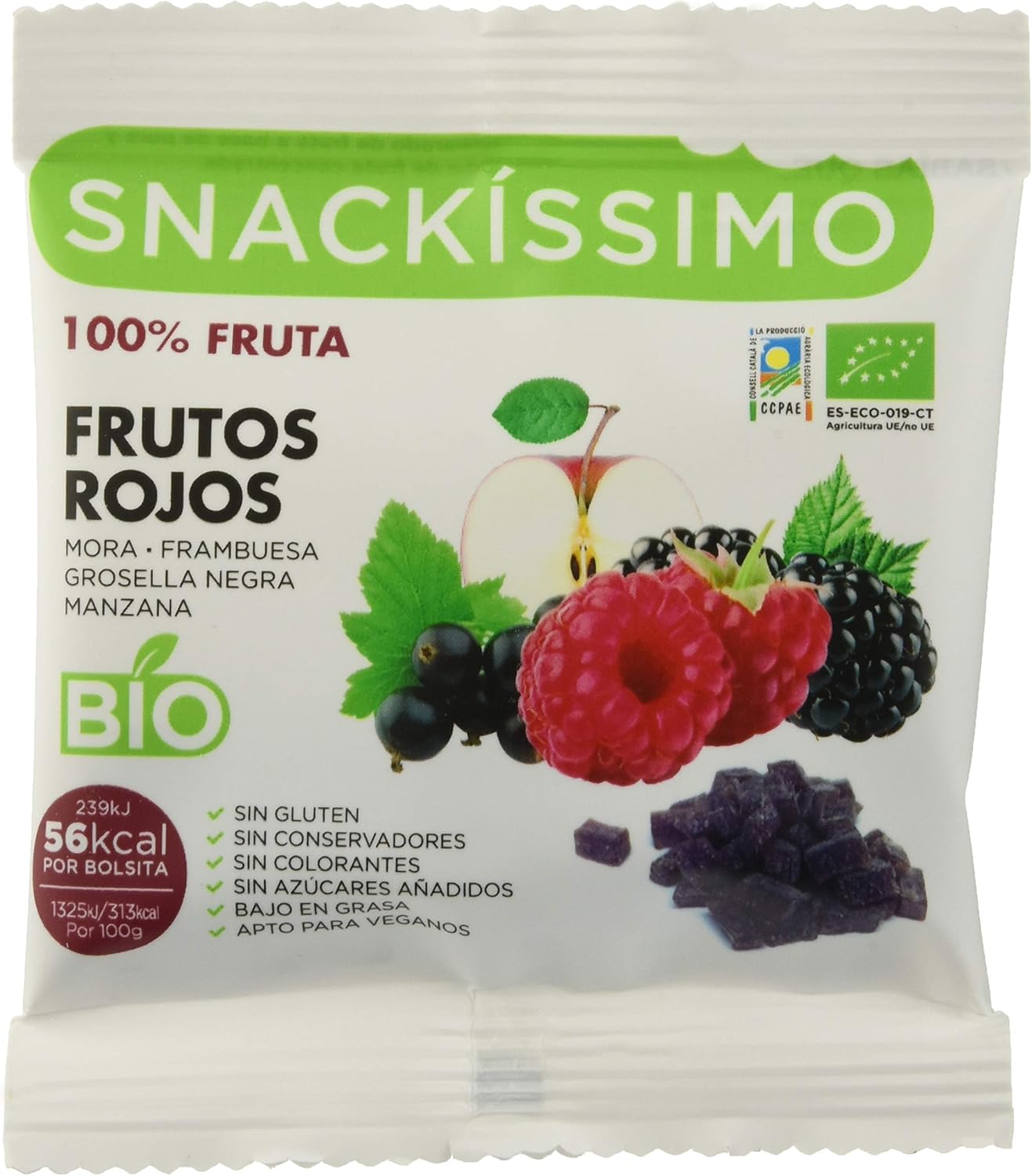Snackíssimo Snack de Frutos rojos Bio - Pack de 15 bolsas 270 gr ...