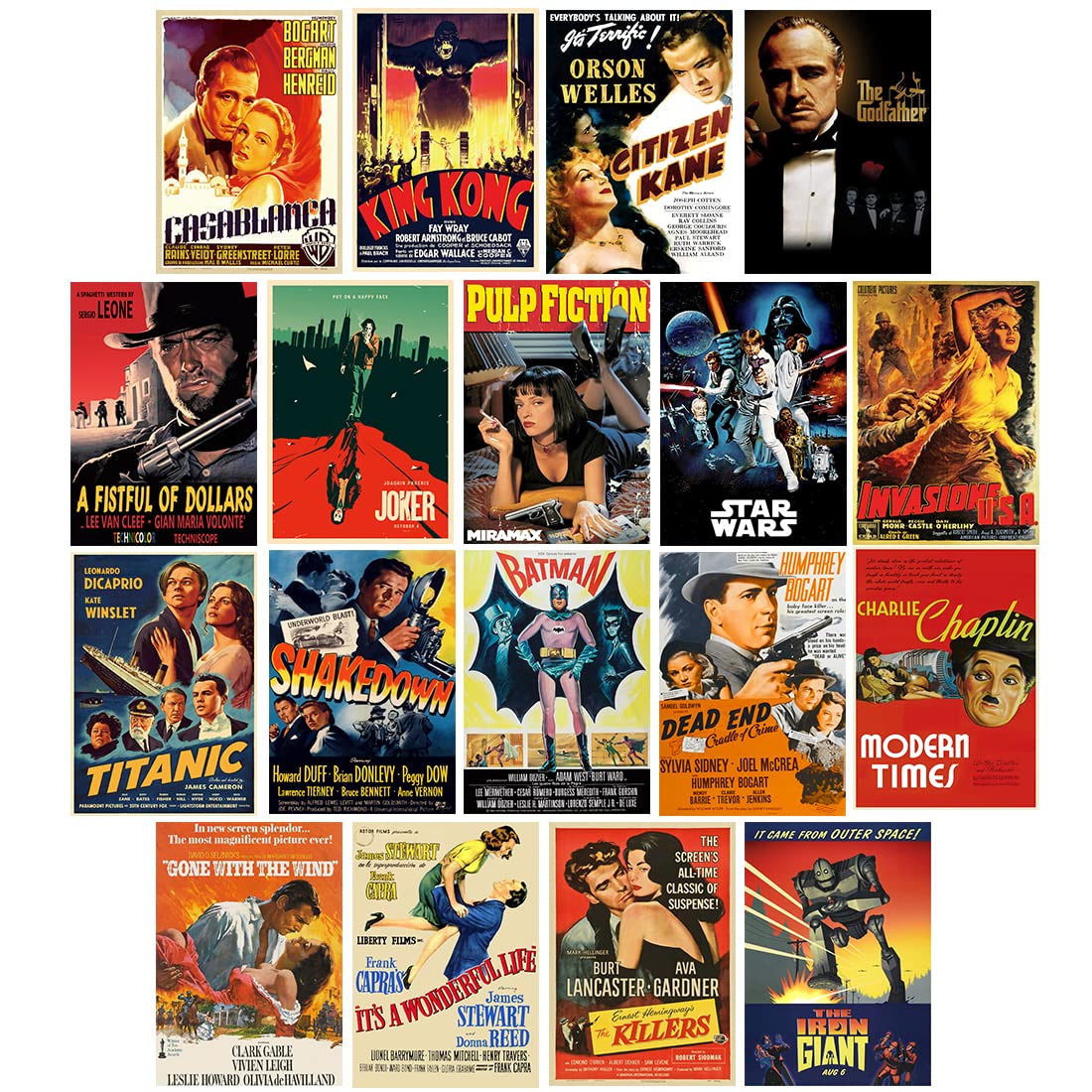 Mua 18 PCS Vintage Movie Posters for Theater Room Wall Decor, Retro ...