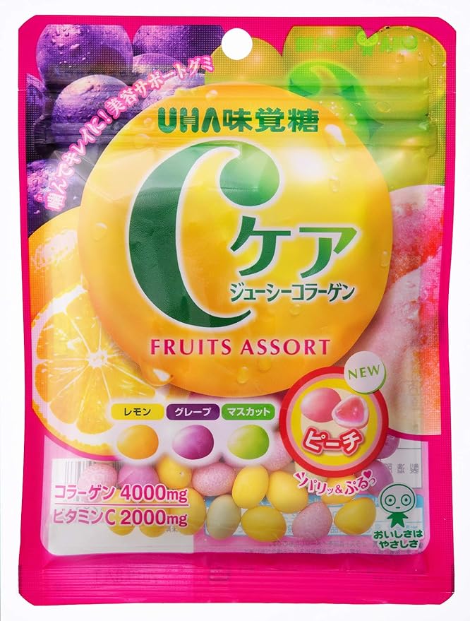 Amazon | 味覚糖 Cケアジューシーコラーゲン フルーツアソート 60G×10袋 | UHA味覚糖 | あめ・キャンディ 通販