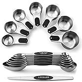 Measuring Cups, U-Taste Measuring Cups and Spoons Set of 15 in 18/8 ...