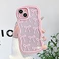 Amazon.com: QLTYPRI Cute Bow Case for iPhone 13/iPhone 14, Clear Ribbon Bow Pattern Curly Wave ...