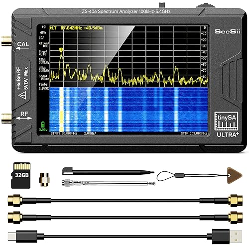 SeeSii TinySA Ultra+ ZS406 Spectrum Analyzer, 4.0 Inch 100kHz to 5.4GHz ...