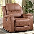 Amazon.com: IOMOR Leather Recliner Chair, Manual Recliner Chair for ...