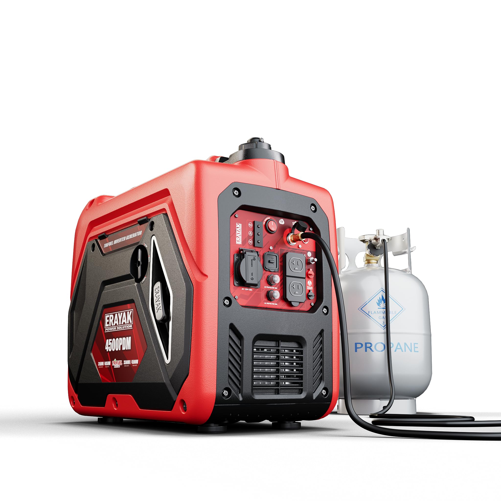 ERAYAK 4500W Tri-Fuel Portable Inverter Generator for Home Use,for ...