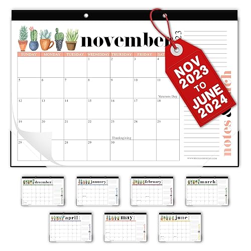 Succulent Teacher Desk Calendar 2023-2024 - Academic Desk Calendar 2023 ...