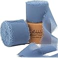 Amazon.com: Ribbli Dusty Blue Chiffon Ribbon 1 Inch x 20 Yard Handmade ...
