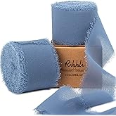 Amazon.com: Ribbli Dusty Blue Chiffon Ribbon 1 Inch x 20 Yard Handmade ...