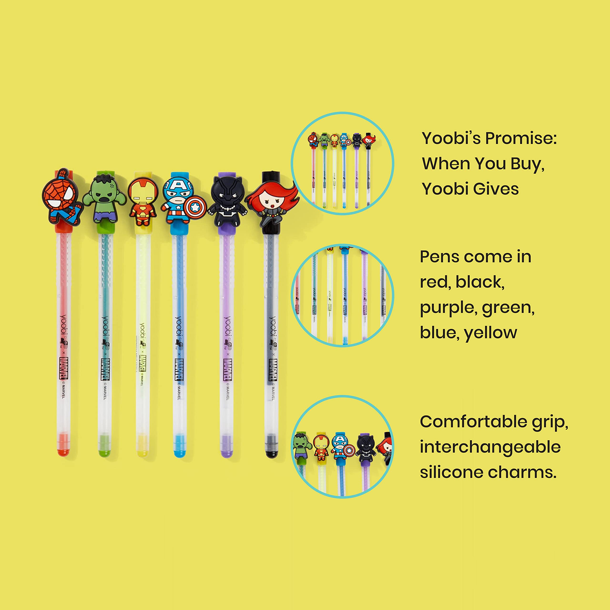 Mua Yoobi x Marvel Gel Pens - Avenger Themed Fine Tip Gel Pens with Pen ...