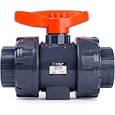 Amazon.com: PVC Union Ball Valve, 1-1/2" Inch (DN40) True Union Full Flow Ball Valve with ASTM ...