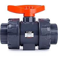 Amazon.com: HYDROSEAL Kaplan PVC 1 1/2" True Union Ball Valve with Full ...