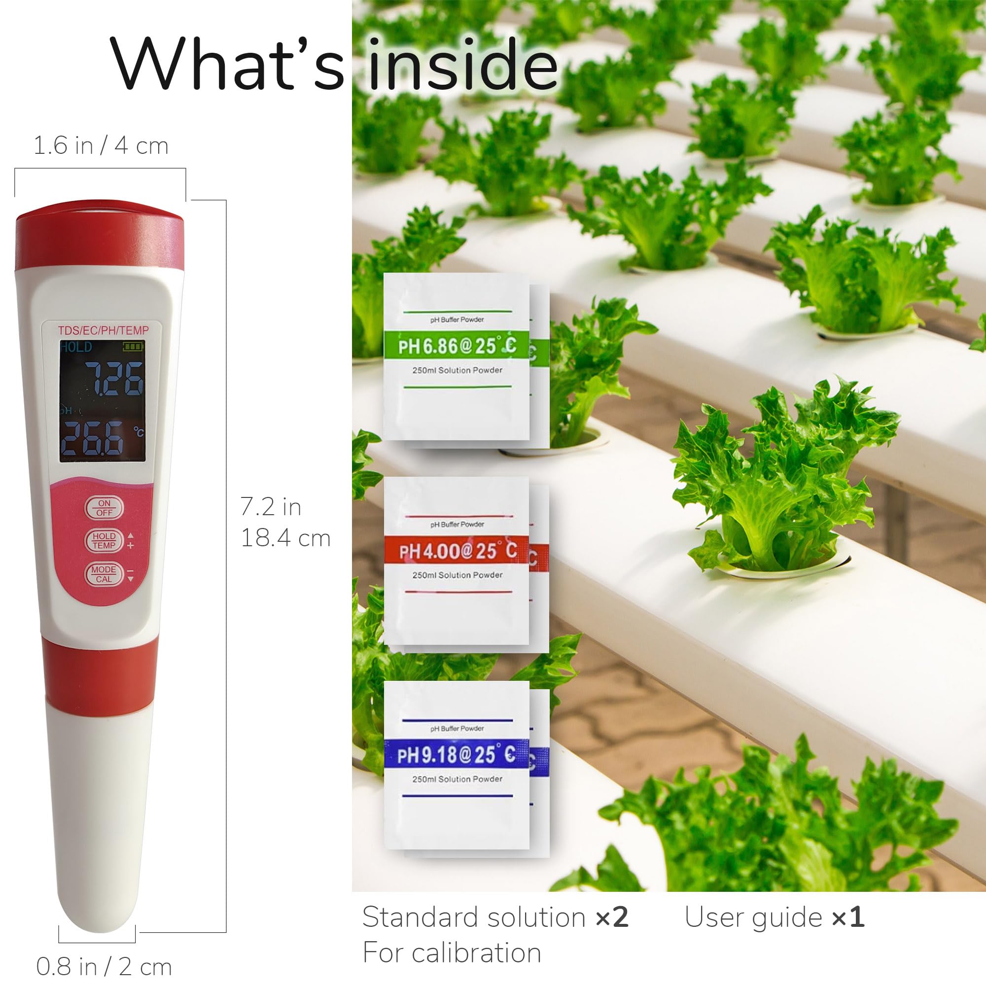 Awesome Plant 4-in-1 PH Meter TDS EC Meter For Hydroponics Growing ...
