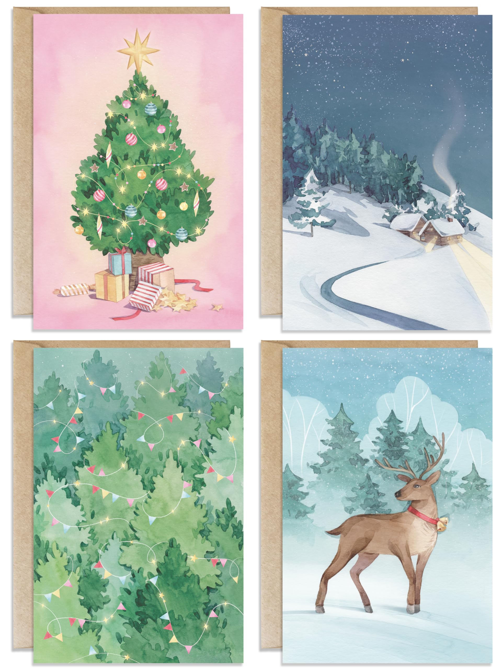 Christmas Cards With Envelopes - Holiday Cards With Envelopes - Boxed ...
