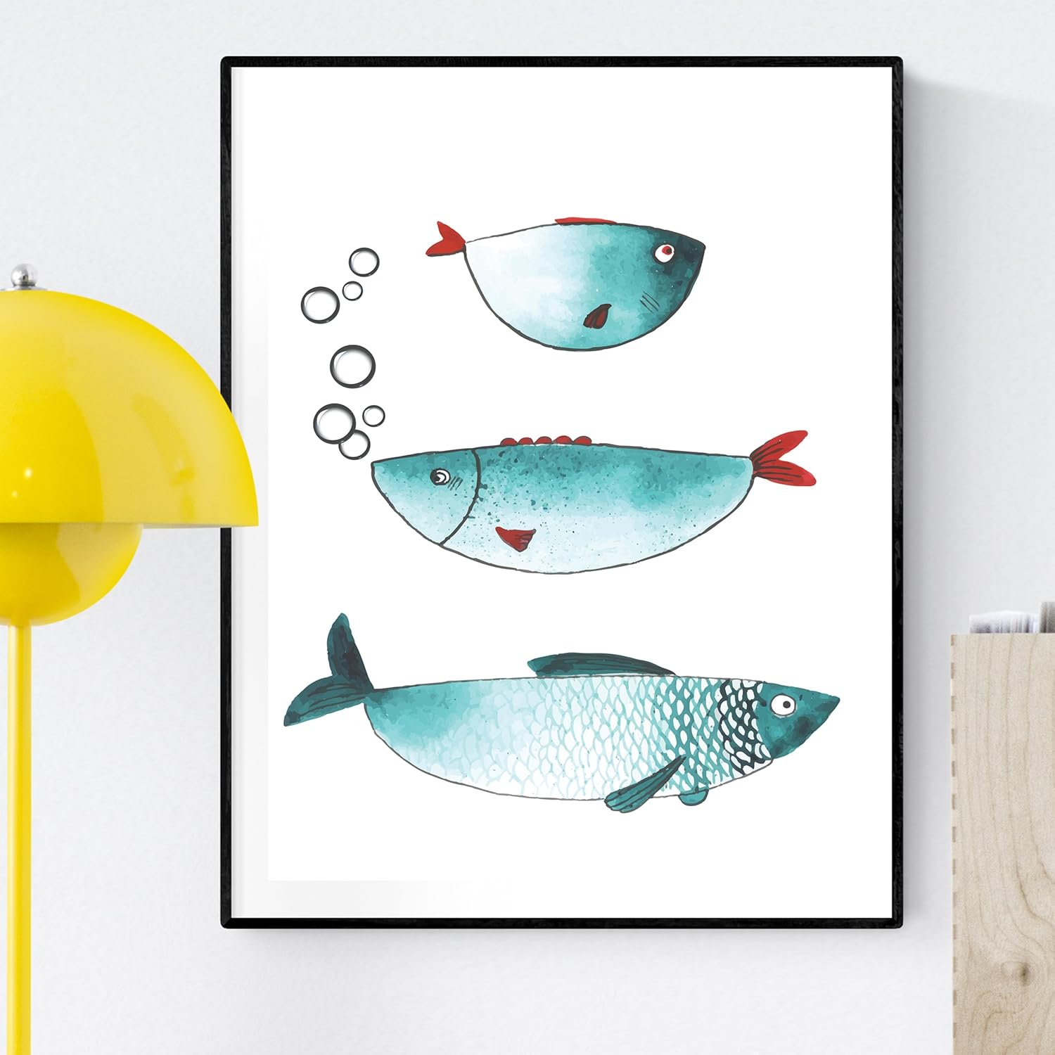 Nacnic Lámina para enmarcar Tres Peces Poster con Imagen de Peces para ...