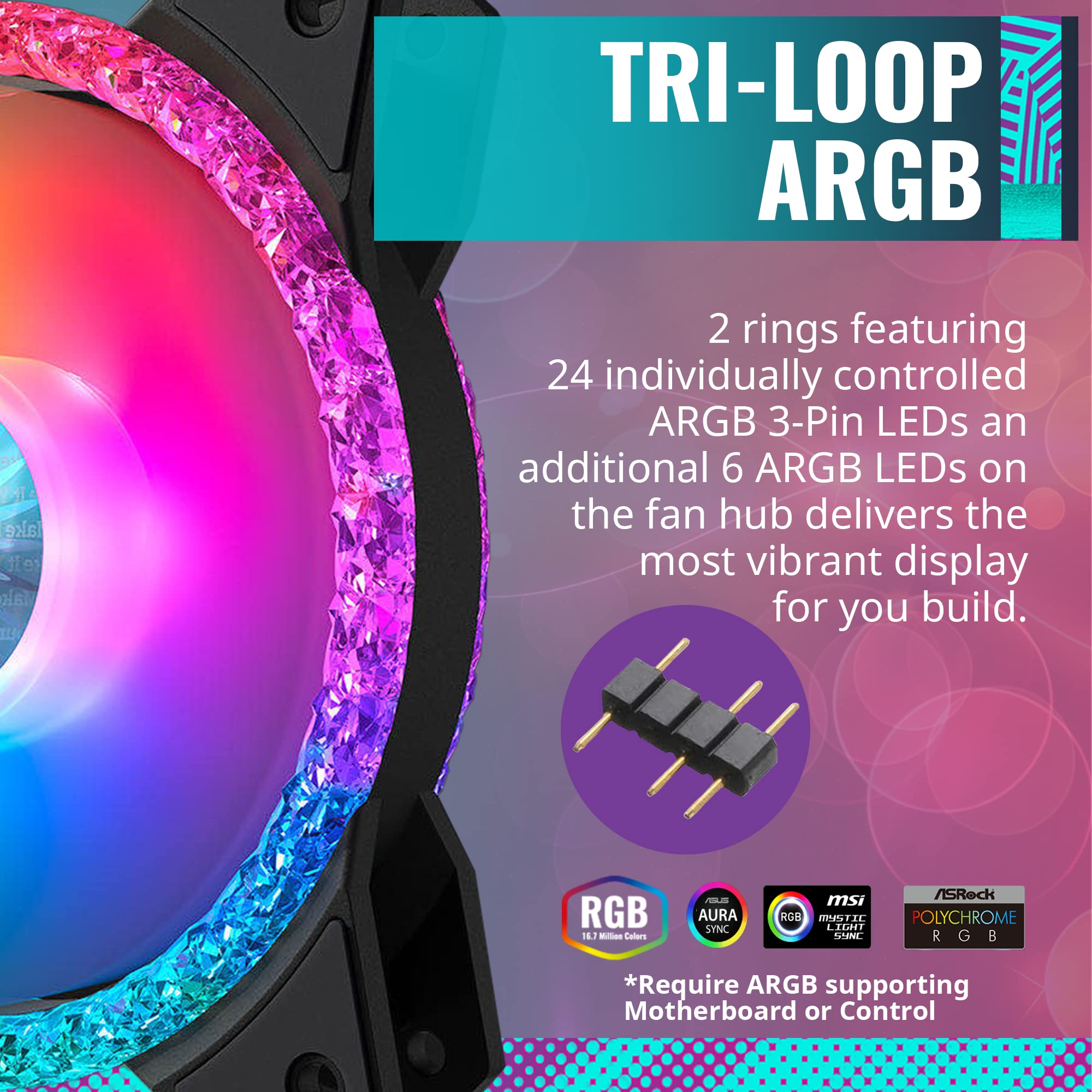 Mua Cooler Master MasterFan MF120 Prismatic Tri-Loop ARGB 3-Pin Fan ...