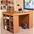 Amazon.com: Project Center Desk with 2 Bookcase Sides-Oak : Home & Kitchen