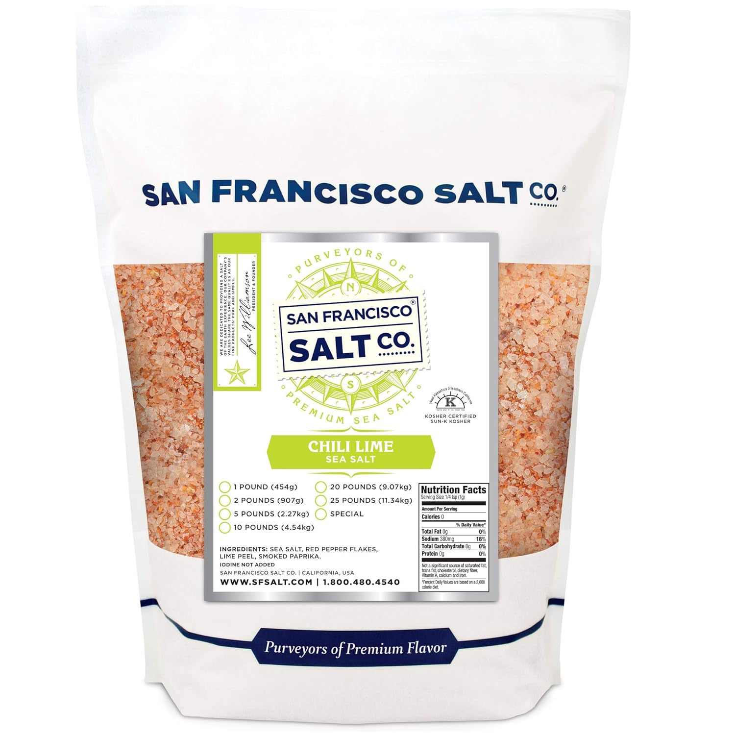 Amazon.com : Chili Lime Sea Salt - 2 lb. Bag by San Francisco Salt ...