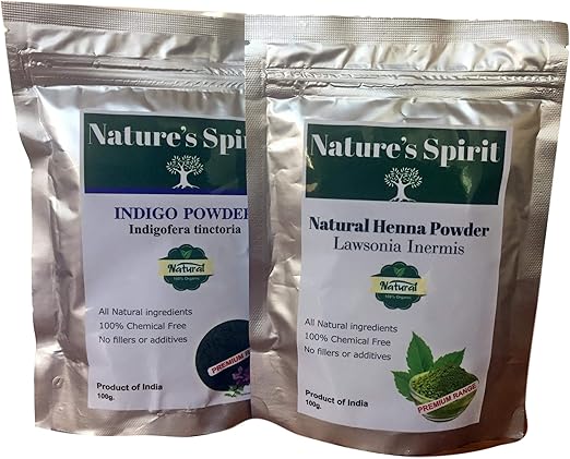 Indigo & Henna Powder 2 x 100g-Natural Hair Dye for Dark brown to Black ...