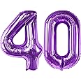 Amazon.com: KatchOn, Giant 40th Birthday Balloons Purple - 40 Inch ...