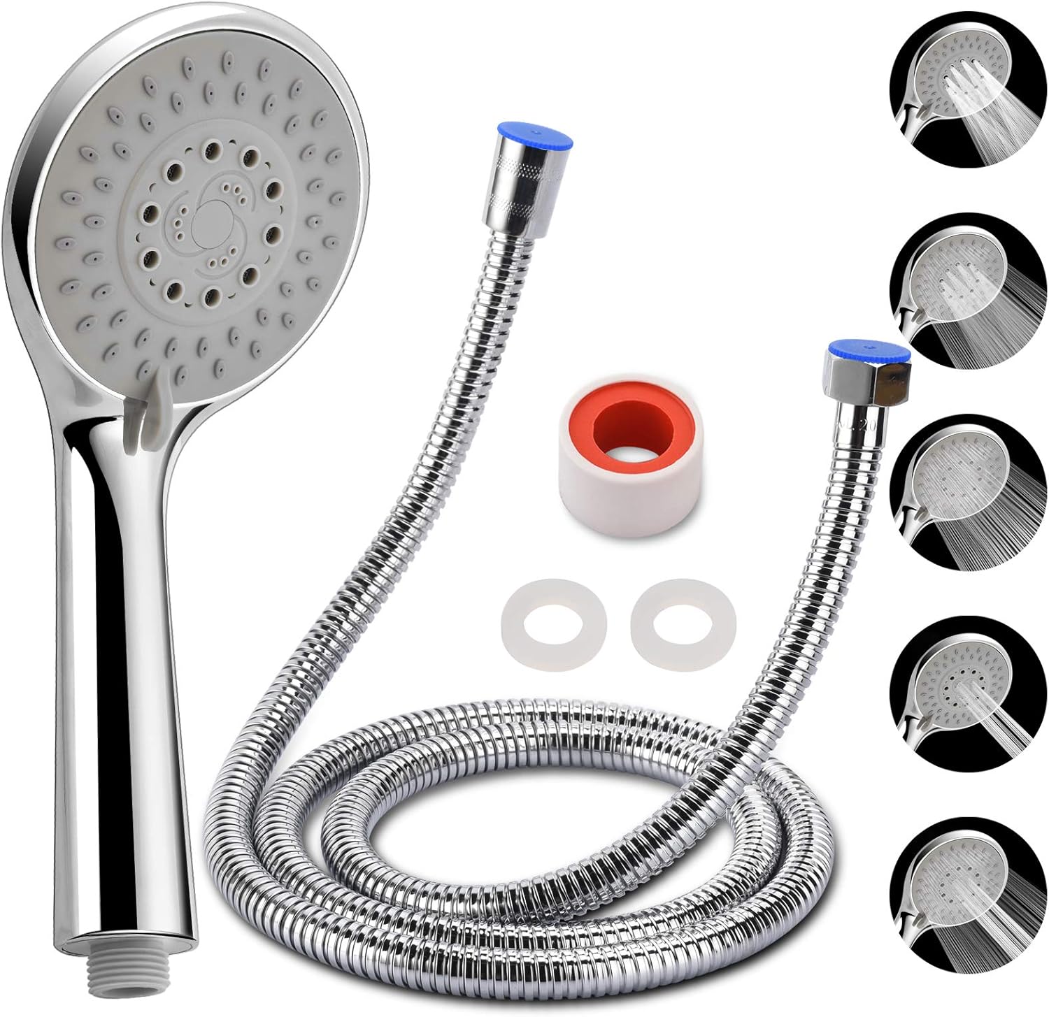 Shower Head, KEEHOM Universal Handheld Shower Head with 1.5m Hose, 5 ...