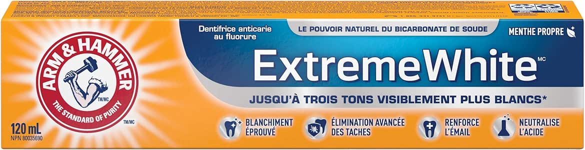 ARM & HAMMER Extreme White Toothpaste, 120-ml: Amazon.ca: Beauty