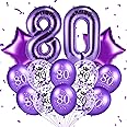 Amazon.com: 80th Birthday Balloons Decorations 40 Inch Large Number 80 ...