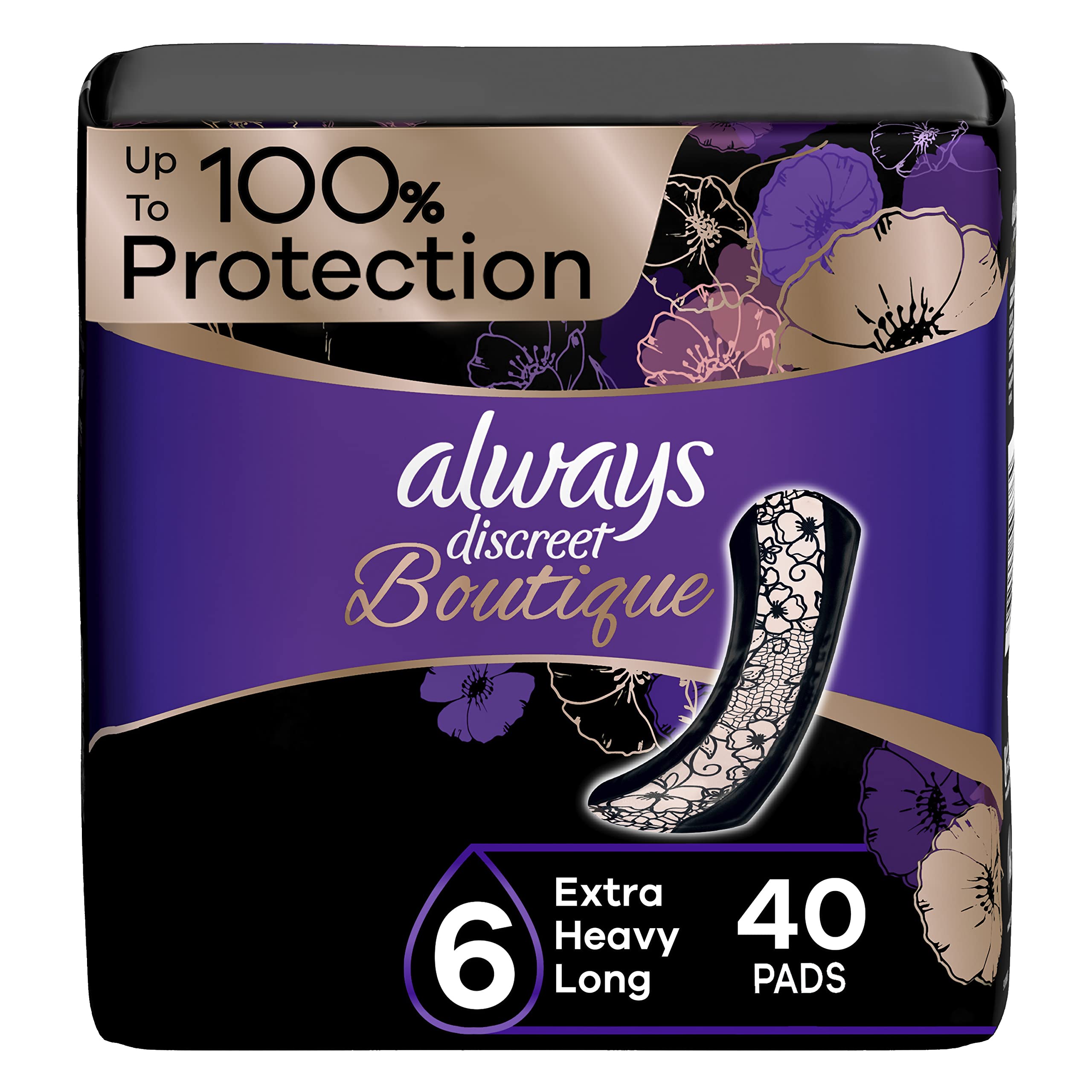 Always Discreet Boutique Incontinence Pads, for Bladder Leaks, Extra ...