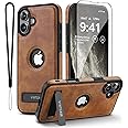 Amazon.com: WTCASE Magnetic for iPhone 16 Leather Case,Built-in Invisible Stand [Compatible with ...