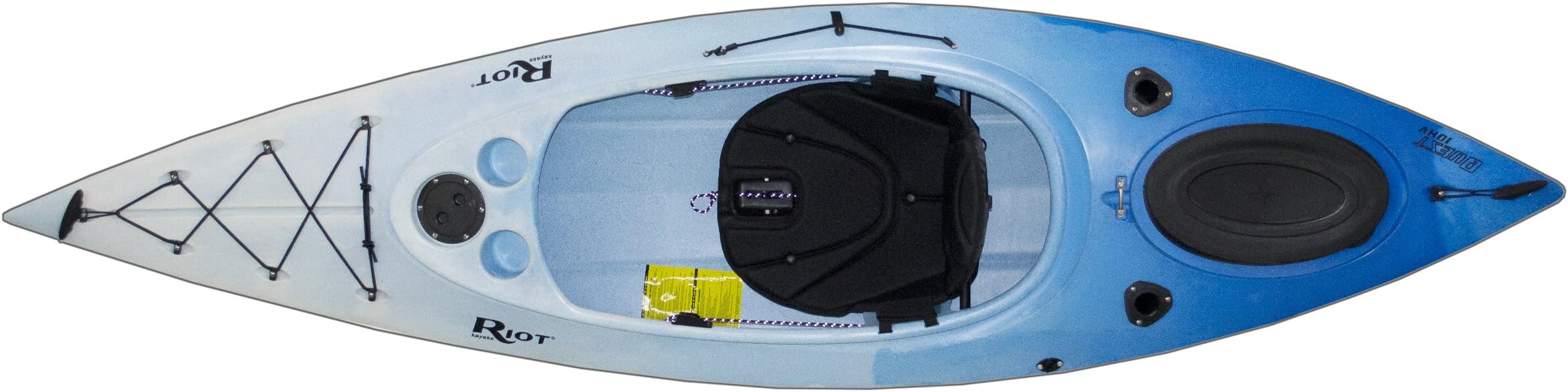 Riot Kayaks Quest 10 HV Flatwater Day Touring Kayak (White/Blue, 10 ...
