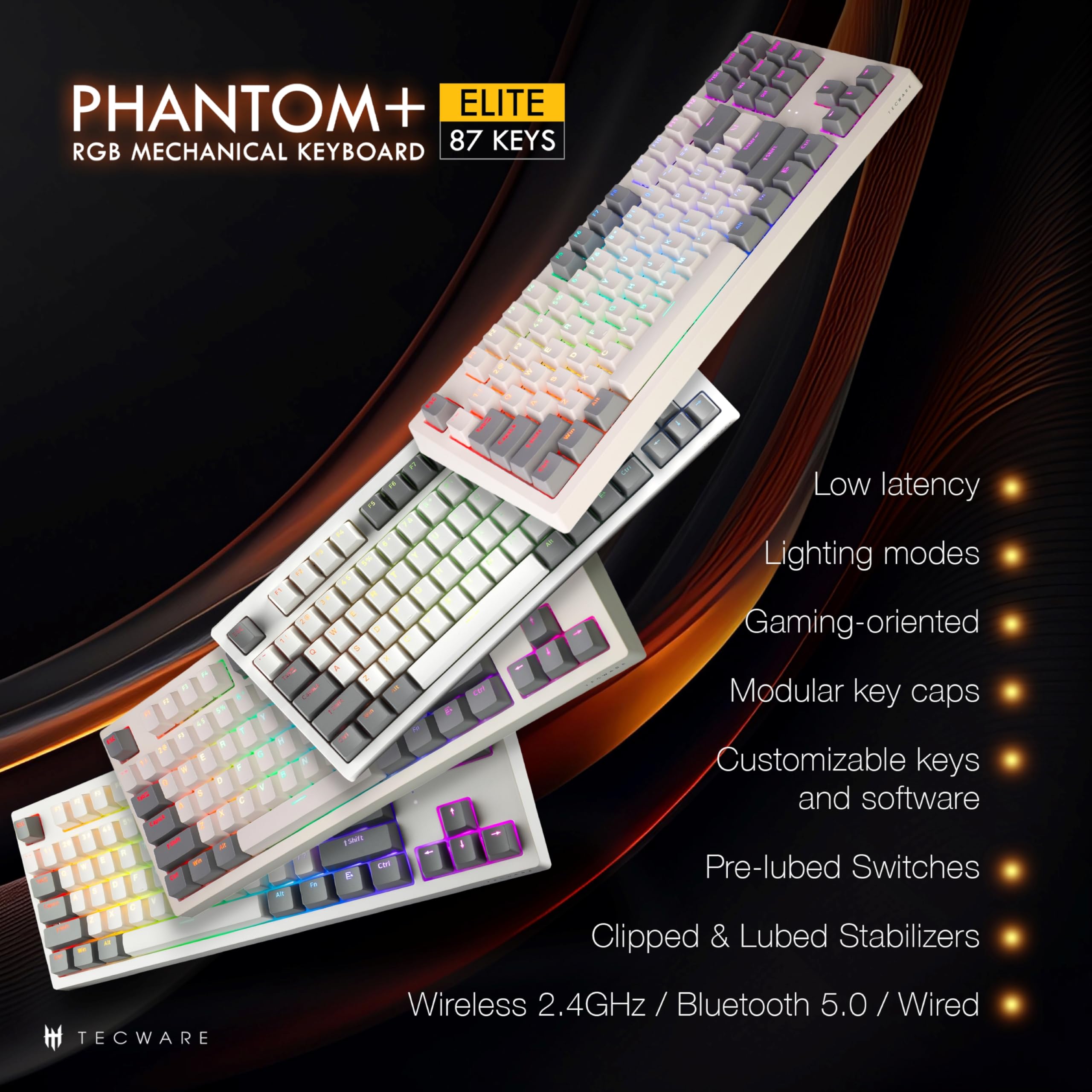 Mua TECWARE Phantom+ Elite 87 Key RGB Mechanical Gaming Keyboard | 3 ...