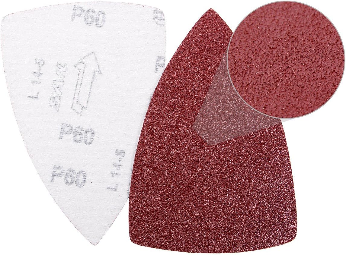 Lot de 100 feuilles de papier triangle abrasif émeri sans trous ...