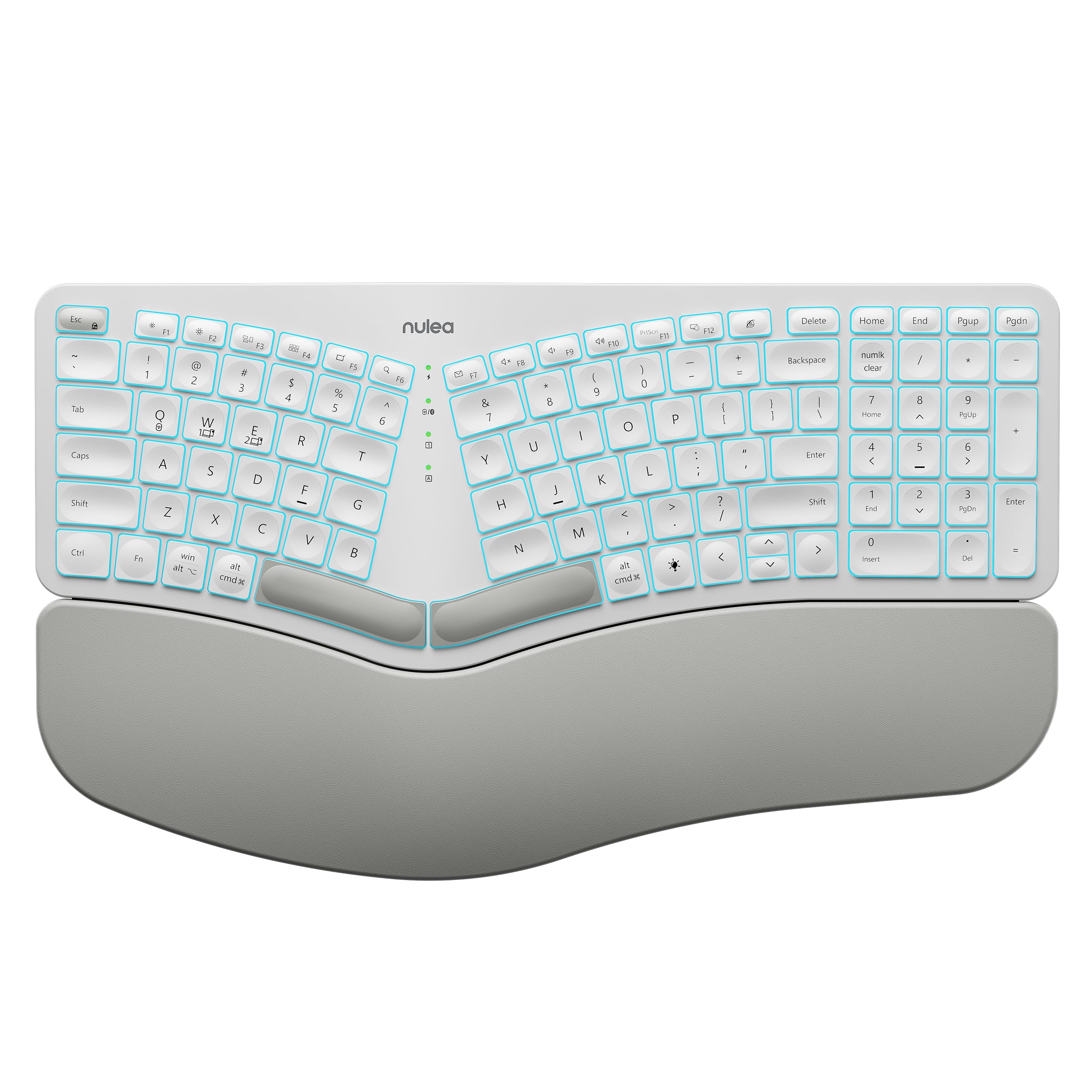 Nulea Rt05 Wireless Ergonomic Keyboard Split Keyboard With Wrist Rest Usb C Charging 7 Color