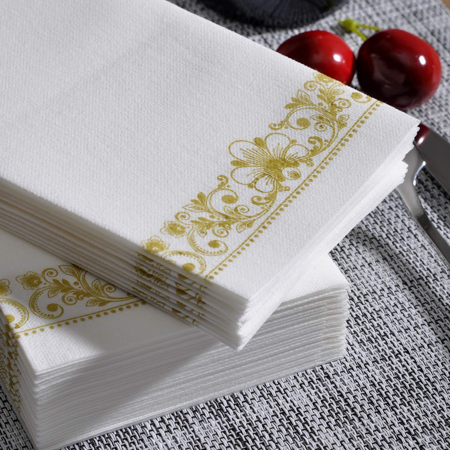 Gold Napkins Guest Linen Paper Hand Towels For Bathroom Decorative