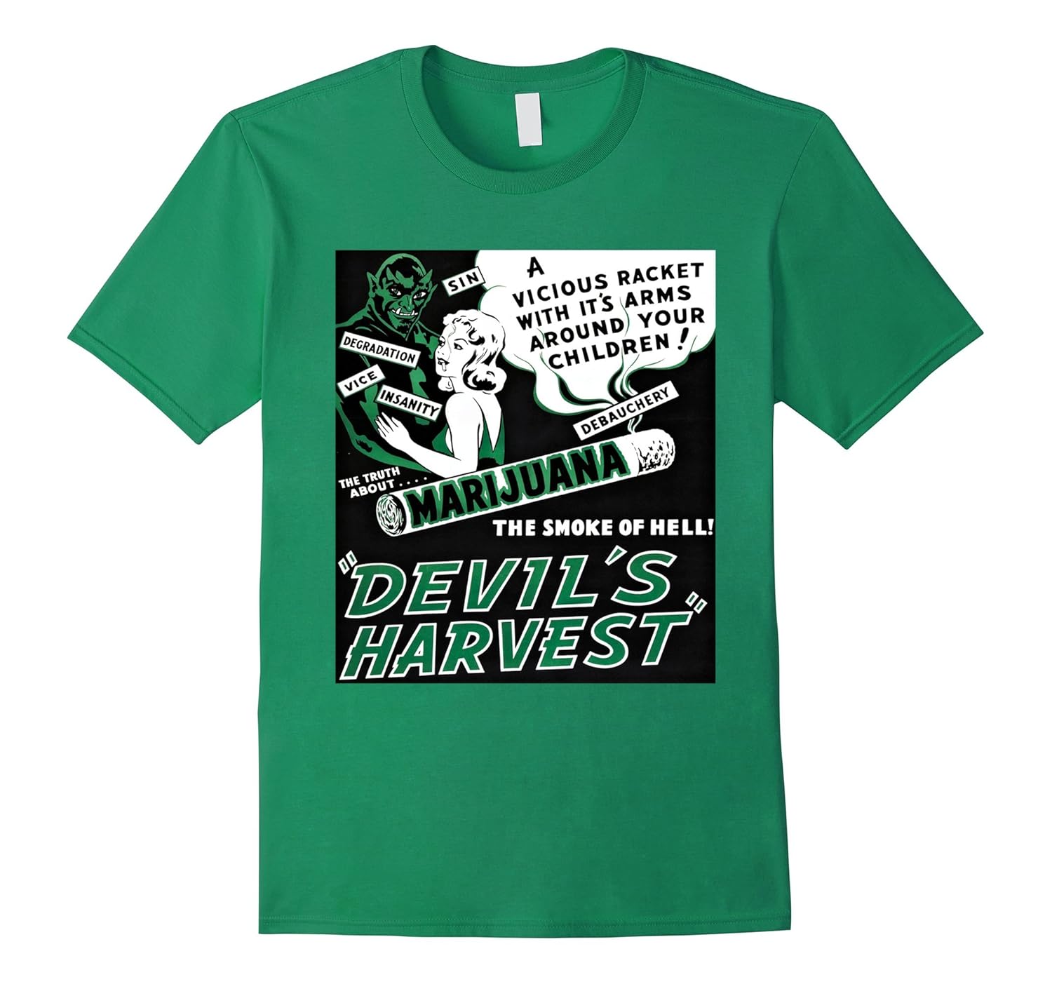 Marijuana Cannabis Propaganda Funny T-Shirt Reefer Madness-TD – Teedep