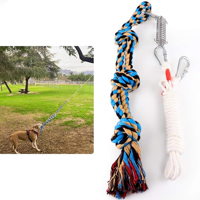 Spring Pole Dog Rope Toy, Strong Tug of War Toys for Pitbull, Medium or ...