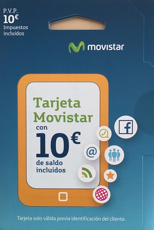 Movistar Prepay Sim Card with €10 Credit: Amazon.co.uk: Electronics