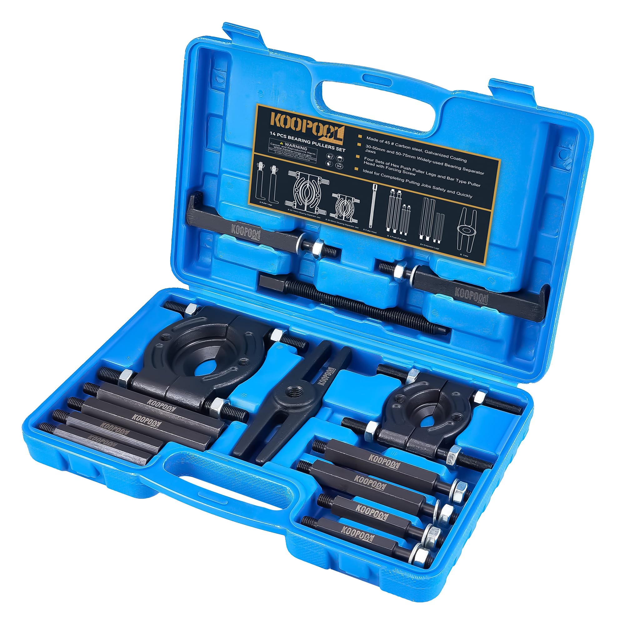 KOOPOOL Bearing Puller and Splitter Kit, Separator and Puller Set ...