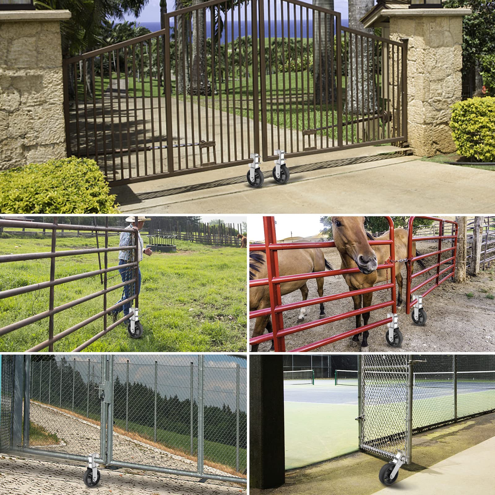 Mua Homhoo 6" Heavy Duty Tube Gate Caster for Metal Swing Gate with 1-1 ...