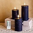 Amazon.com: AFINETH Navy Blue Flameless Candles, Real Wax Battery ...