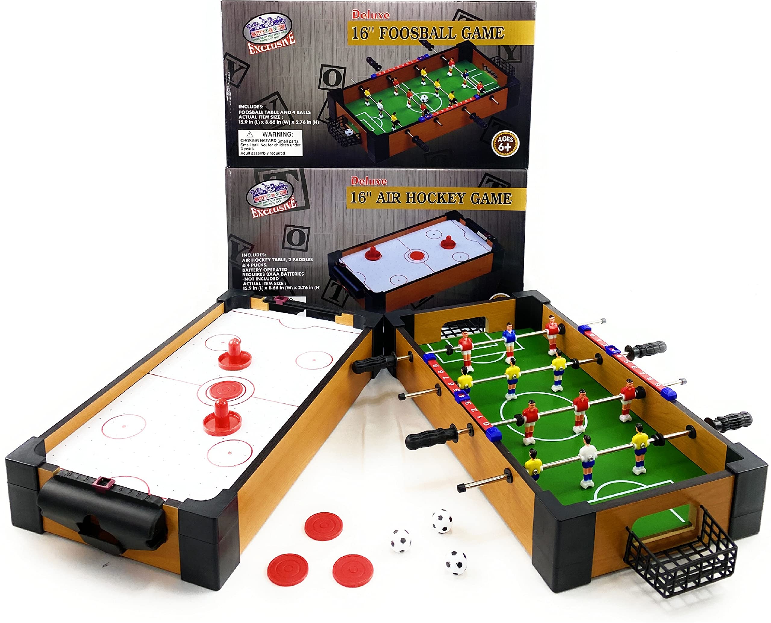 Mua Matty's Toy Stop Deluxe Wooden 16" Mini Table Top Air Hockey (Extra ...