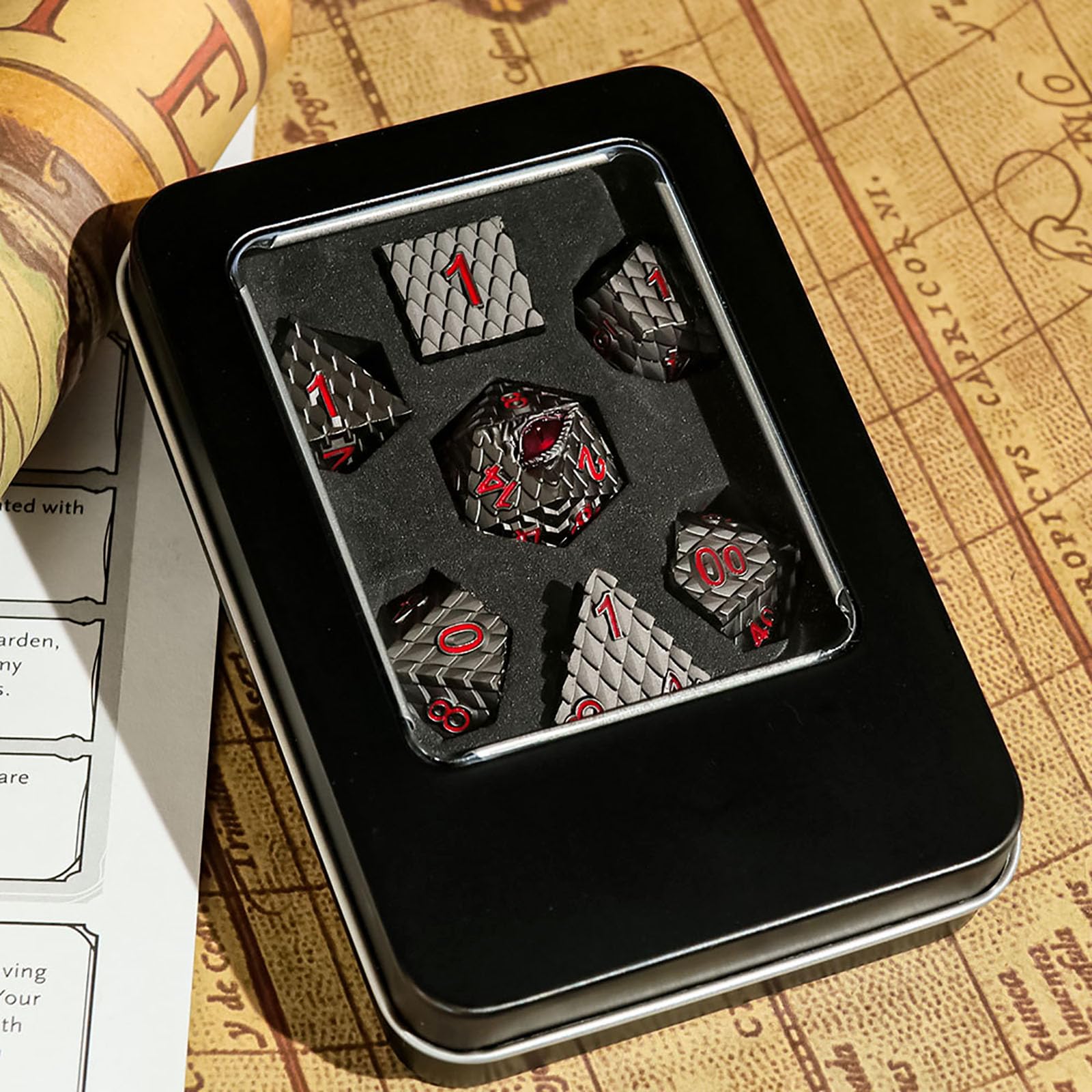 Mua Dragon Eye Metal Dice Set - 7 Pcs Dragon Scale Metallic Dice, Gift ...