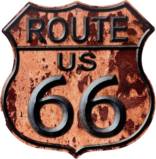 Amazon.com: Route 66 Rusty Distressed Look Highway Shield Metal Sign ...